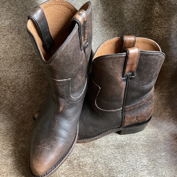 Frye | Shoes | Frye Billy Short Distressed Leather Boots New Lowered ...